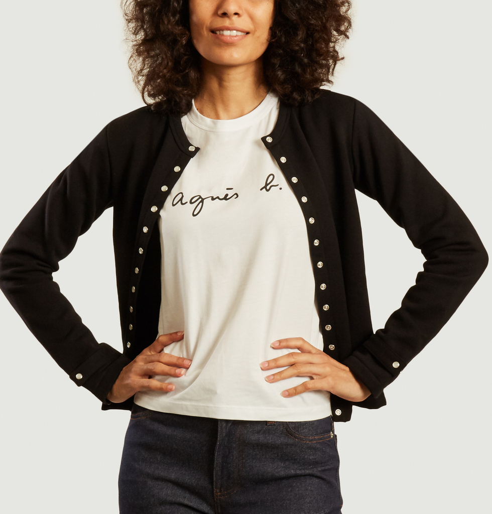 Cardigan Rosana Noir agnès b. | L’Exception