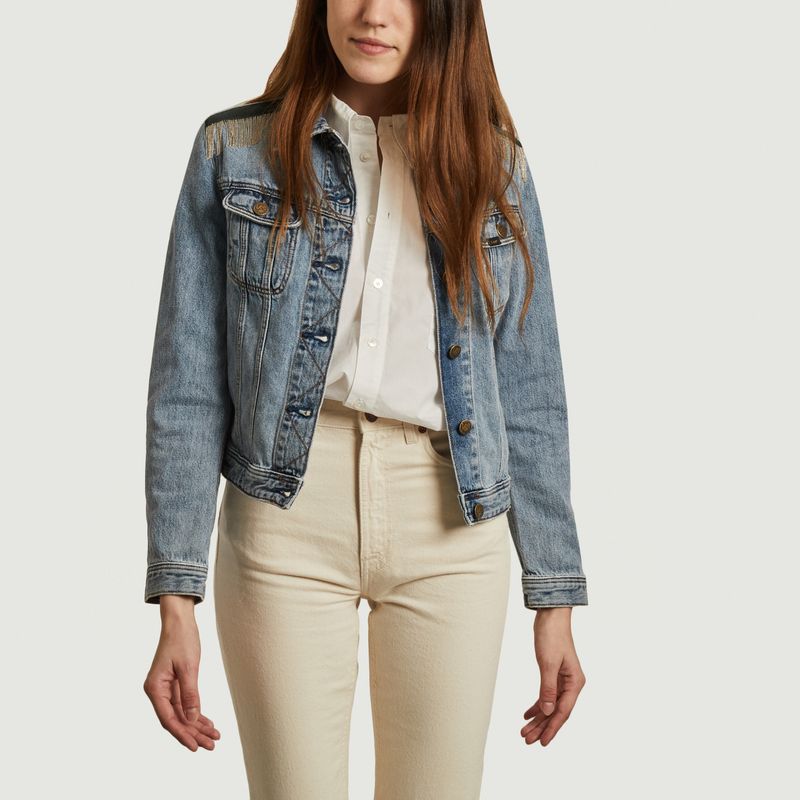 Romy Chains recycled denim jacket Denim Sarah de Saint Hubert | L’Exception